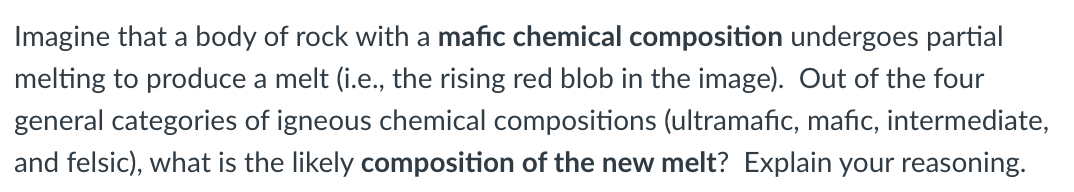 Solved Imagine that a body of rock with a mafic chemical | Chegg.com