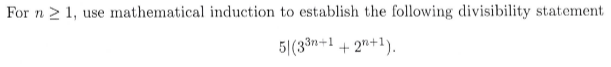 Solved For n≥1, use mathematical induction to establish the | Chegg.com