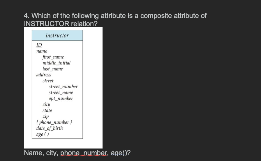 Solved 2. Which of the following attribute is multi-valued | Chegg.com