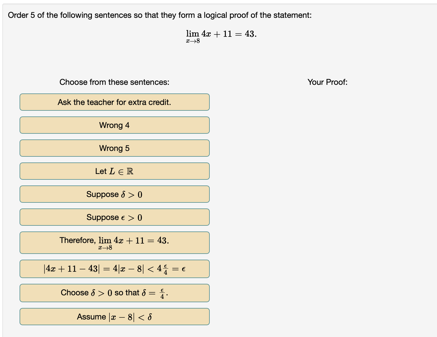Solved Order 5 of the following sentences so that they form | Chegg.com