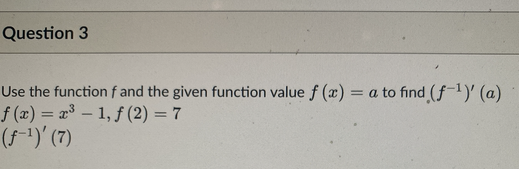 Solved Use the function f and the given function value | Chegg.com