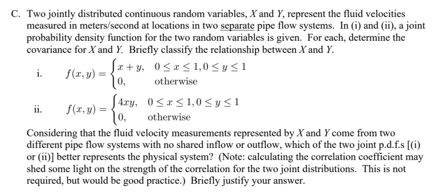 Solved Two Jointly Distributed Continuous Random Variables 