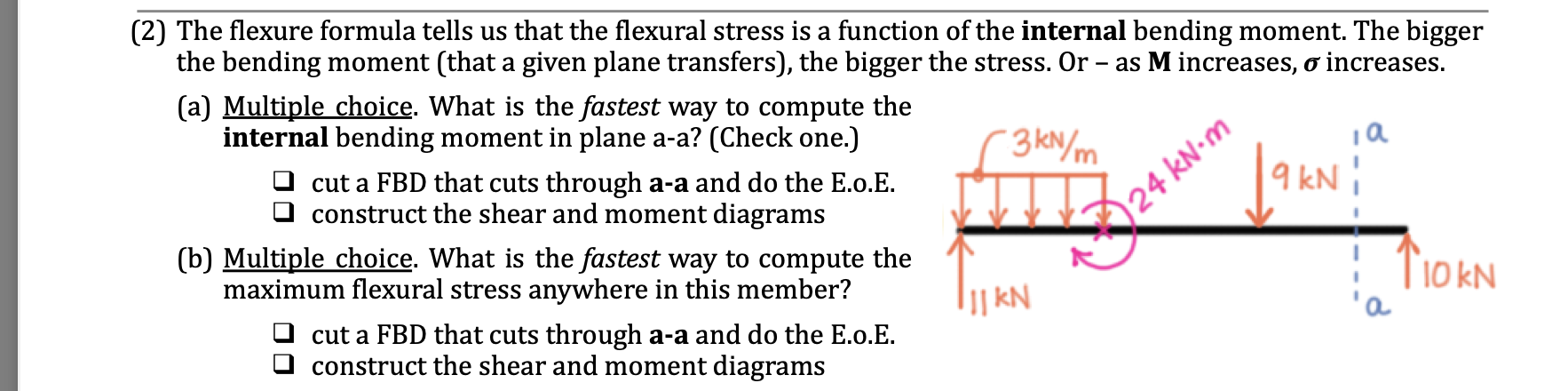 Solved (2) The flexure formula tells us that the flexural | Chegg.com