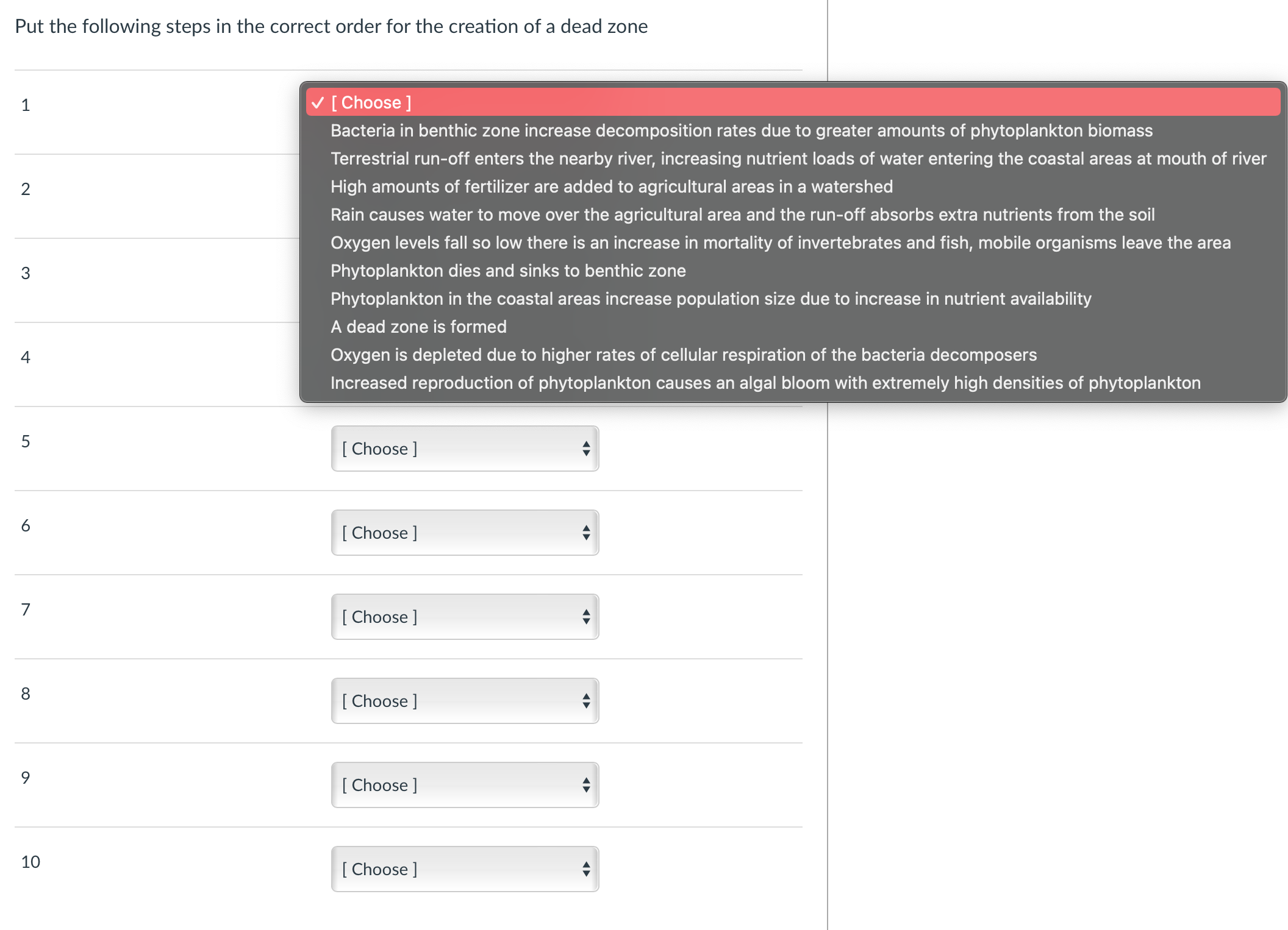 Solved Put the following steps in the correct order for the | Chegg.com