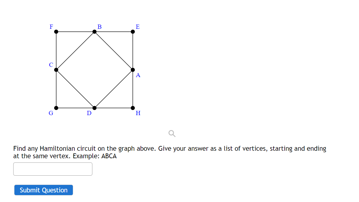 Solved Find any Hamiltonian circuit on the graph above. Give | Chegg.com