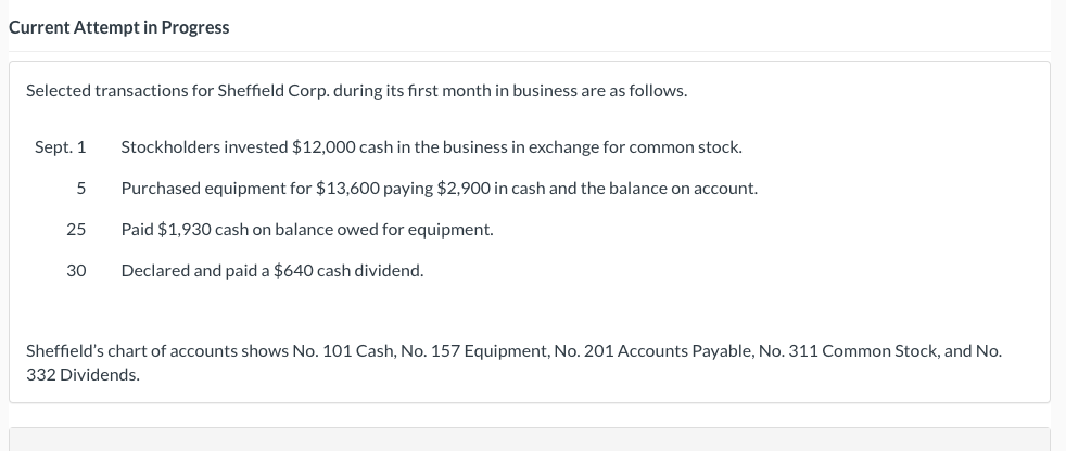 Solved Current Attempt in Progress Selected transactions for | Chegg.com