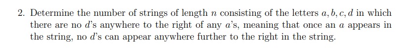 Solved 2. Determine the number of strings of length n | Chegg.com