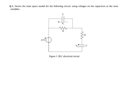 Solved Q1. Derive the state space model for the following | Chegg.com