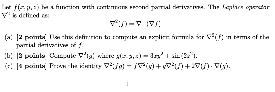 Solved Let f(x, y, z) be a function with continuous second | Chegg.com
