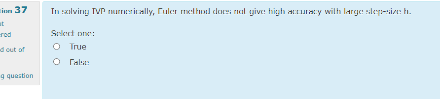 Solved In solving IVP numerically, Euler method does not | Chegg.com