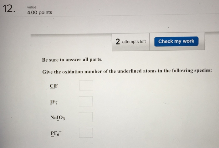 Solved 12. value: 4.00 points 2 attempts left Check my work | Chegg.com