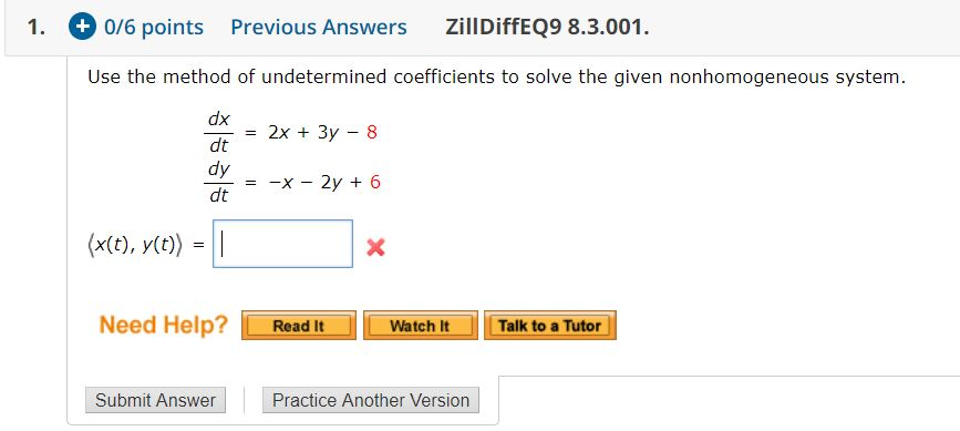 Solved 1. + 0/6 points Previous Answers ZillDiffEQ9 8.3.001. | Chegg.com Solved 1. + 0/6 points Previous Answers ZillDiffEQ9 8.3.001. | Chegg.com