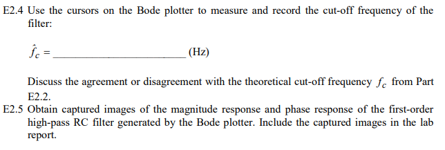 Solved Exercise 7-2: First-order high-pass filter Consider | Chegg.com