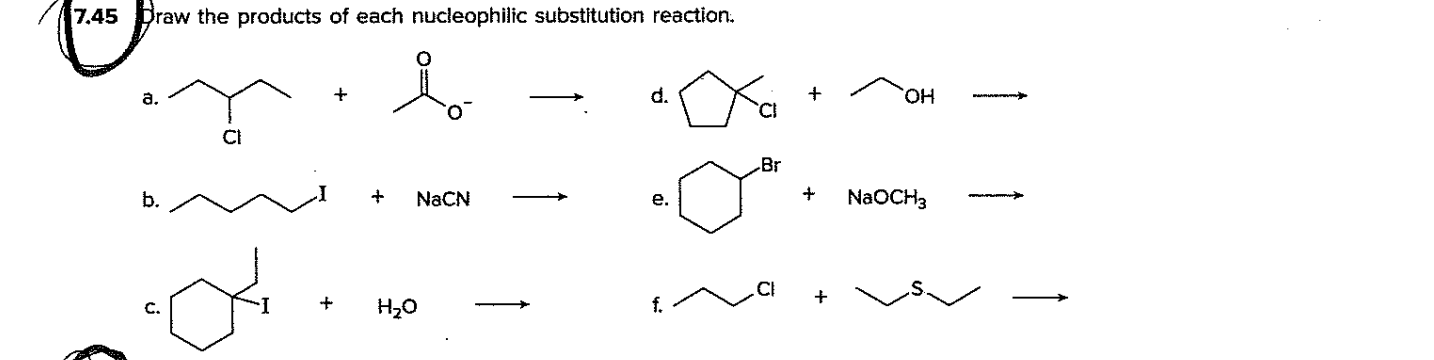 Solved 7.45 Draw the products of each nucleophilic | Chegg.com