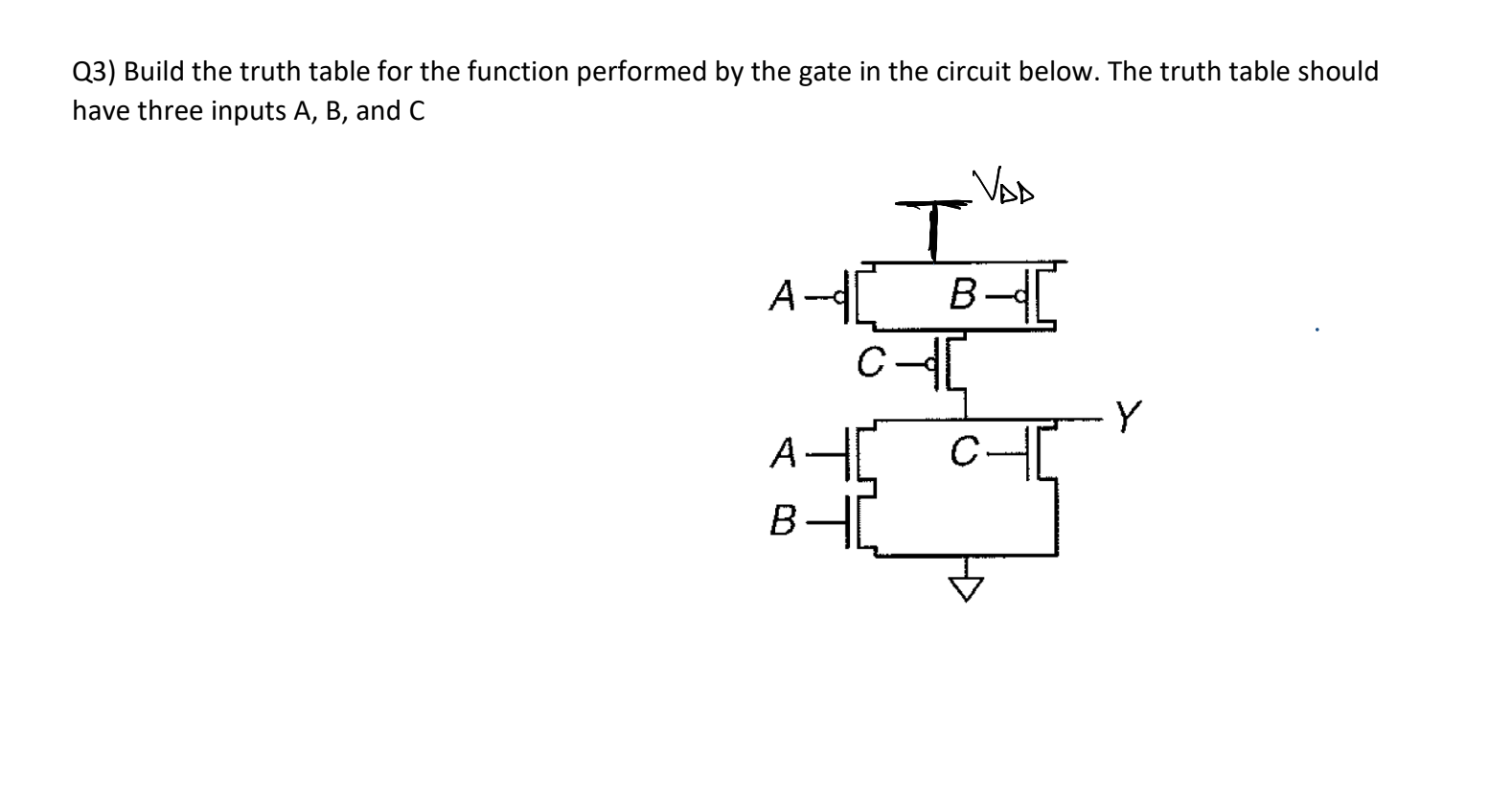Solved Q3) Build the truth table for the function performed | Chegg.com