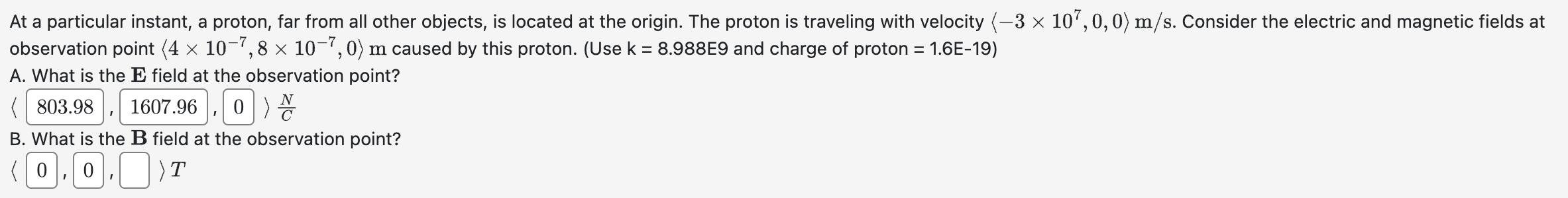 Solved At a particular instant, a proton, far from all other | Chegg.com