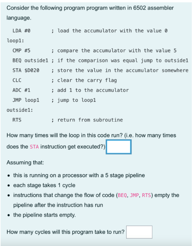 Solved Consider the following program program written in | Chegg.com
