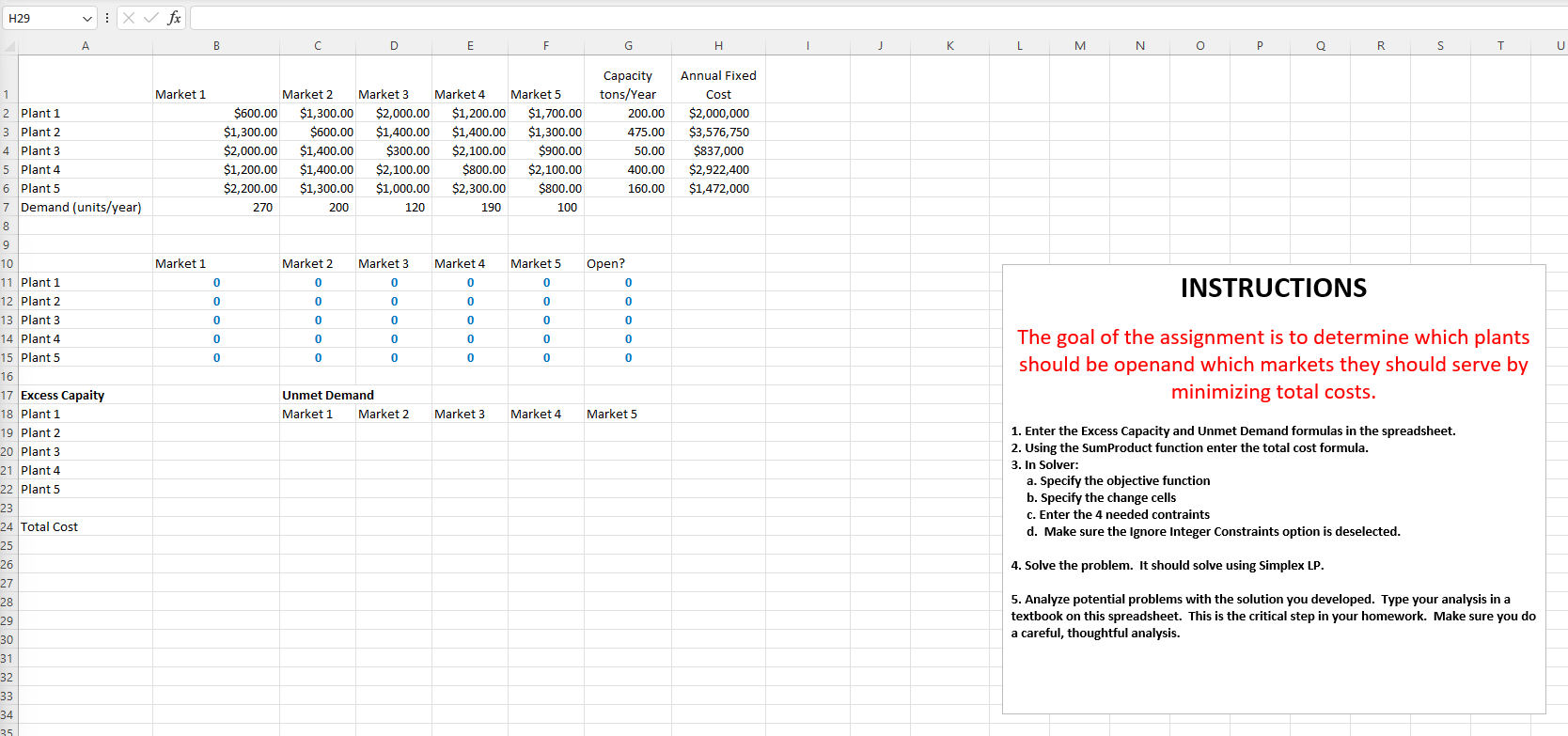 In the Solver window there is an option "Make | Chegg.com