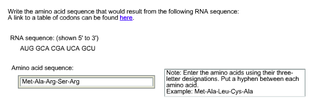 Solved Write the amino acid sequence that would result from | Chegg.com