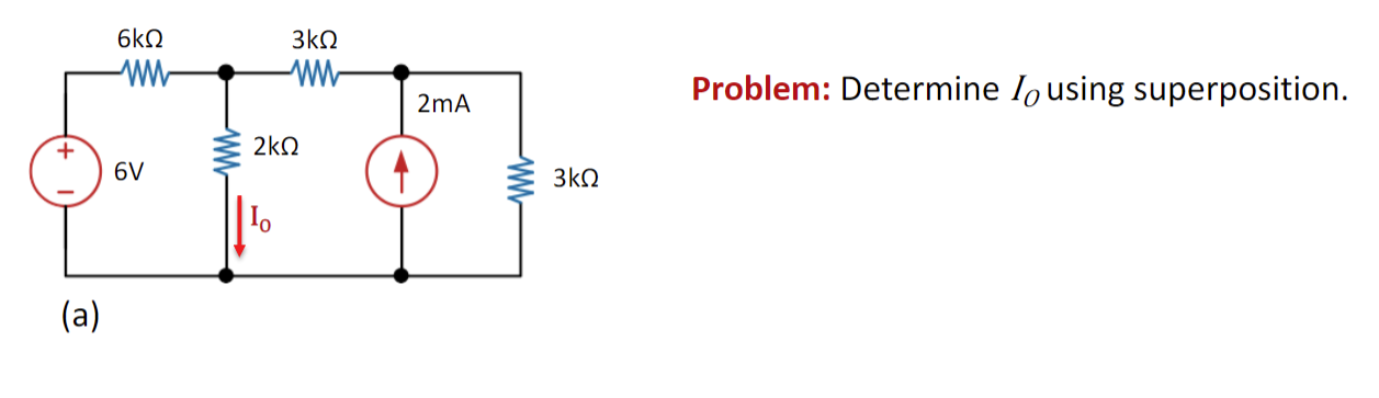 Solved Problem: Determine IO using superposition. | Chegg.com