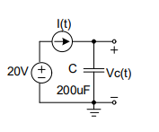 Solved how can i get Vc(t) graph using I(t), initial Vc = 0 | Chegg.com