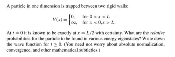Solved A particle in one dimension is trapped between two | Chegg.com