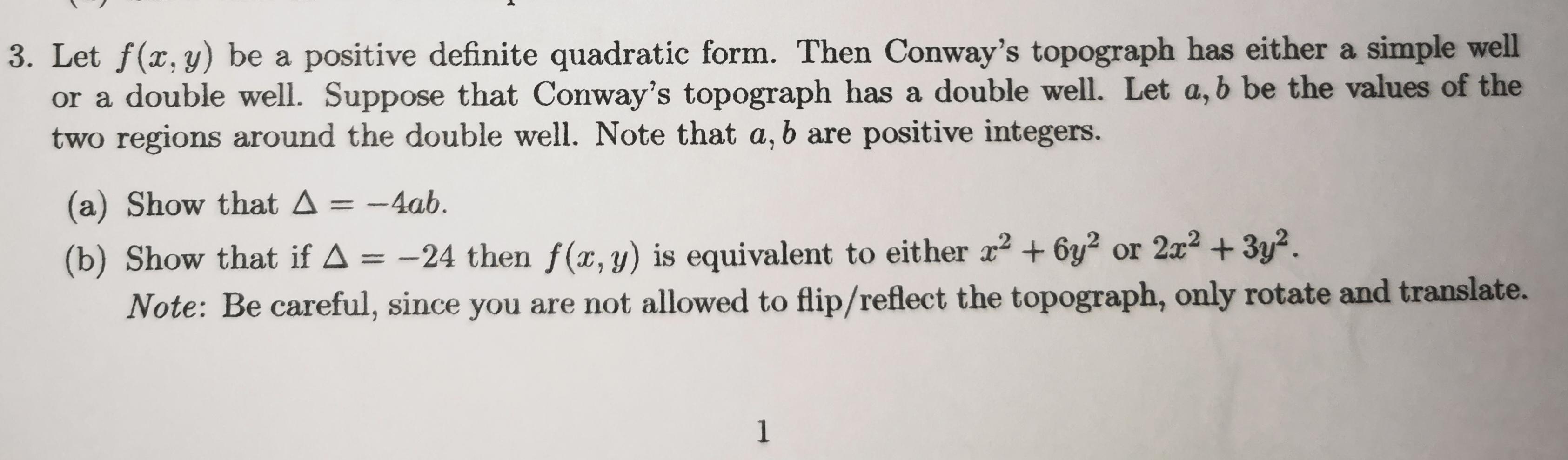 Solved 3. Let f(x, y) be a positive definite quadratic form. | Chegg.com