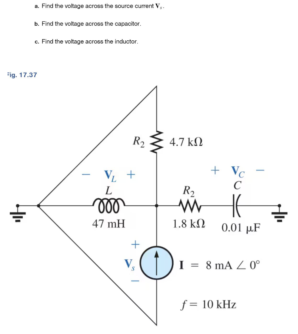 Solved a. ﻿Find the voltage across the source current | Chegg.com
