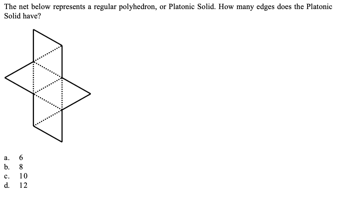 Solved The net below represents a regular polyhedron, or | Chegg.com