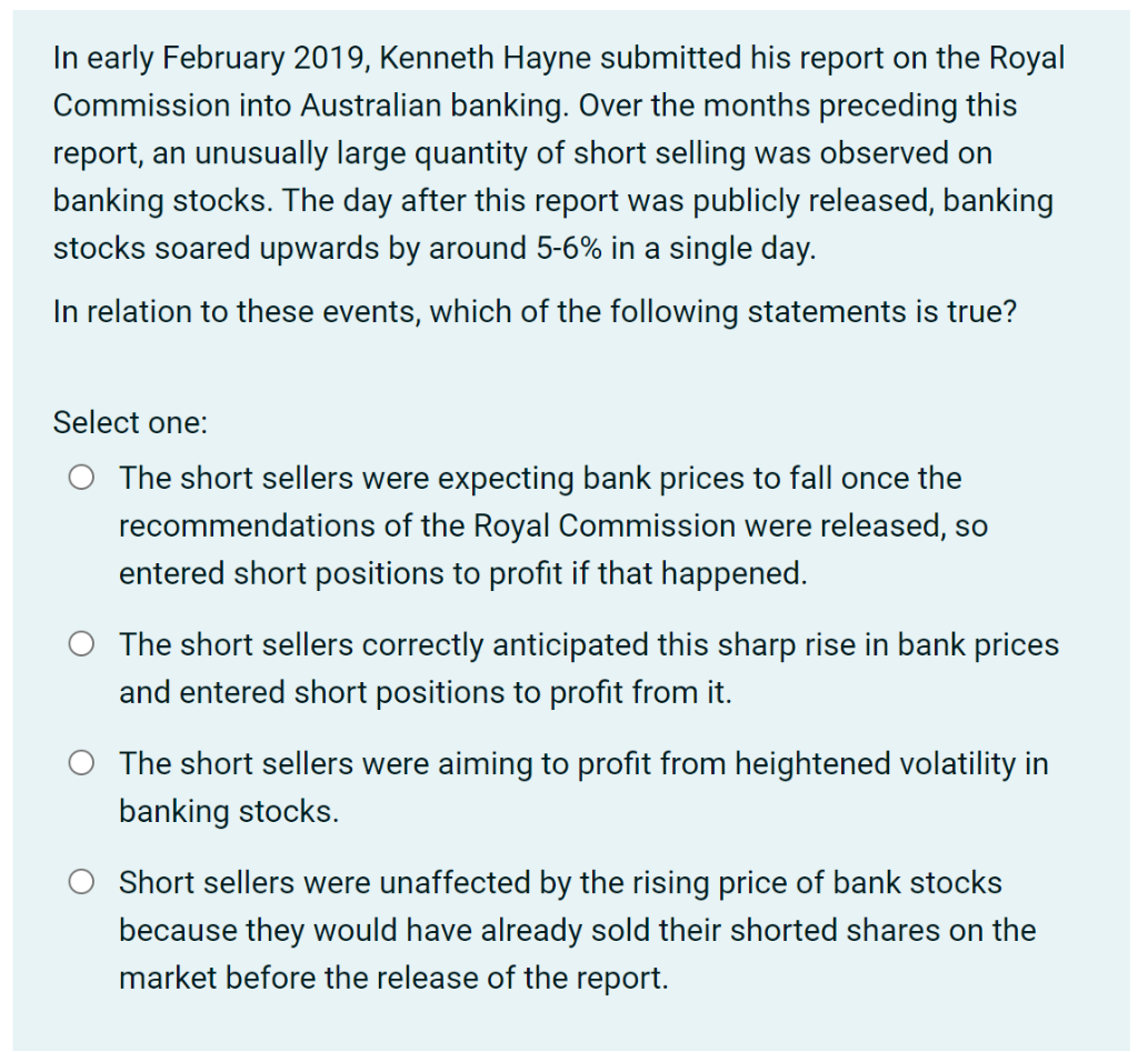 Solved In early February 2019, Kenneth Hayne submitted his | Chegg.com