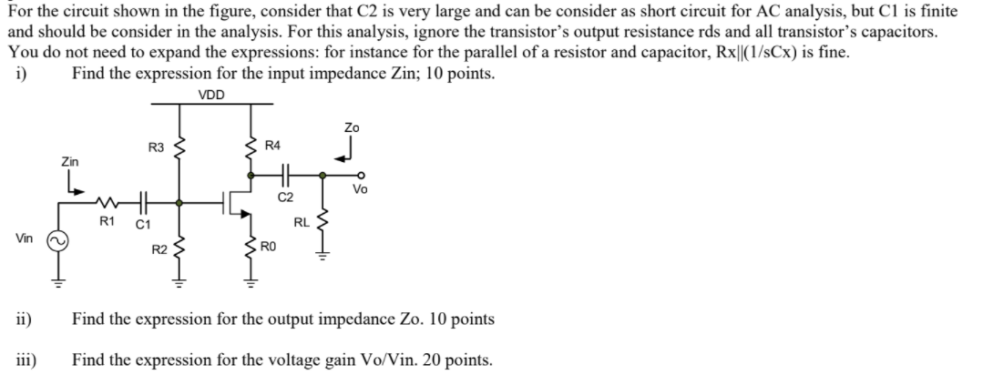 Solved For the circuit shown in the figure, consider that C2 | Chegg.com