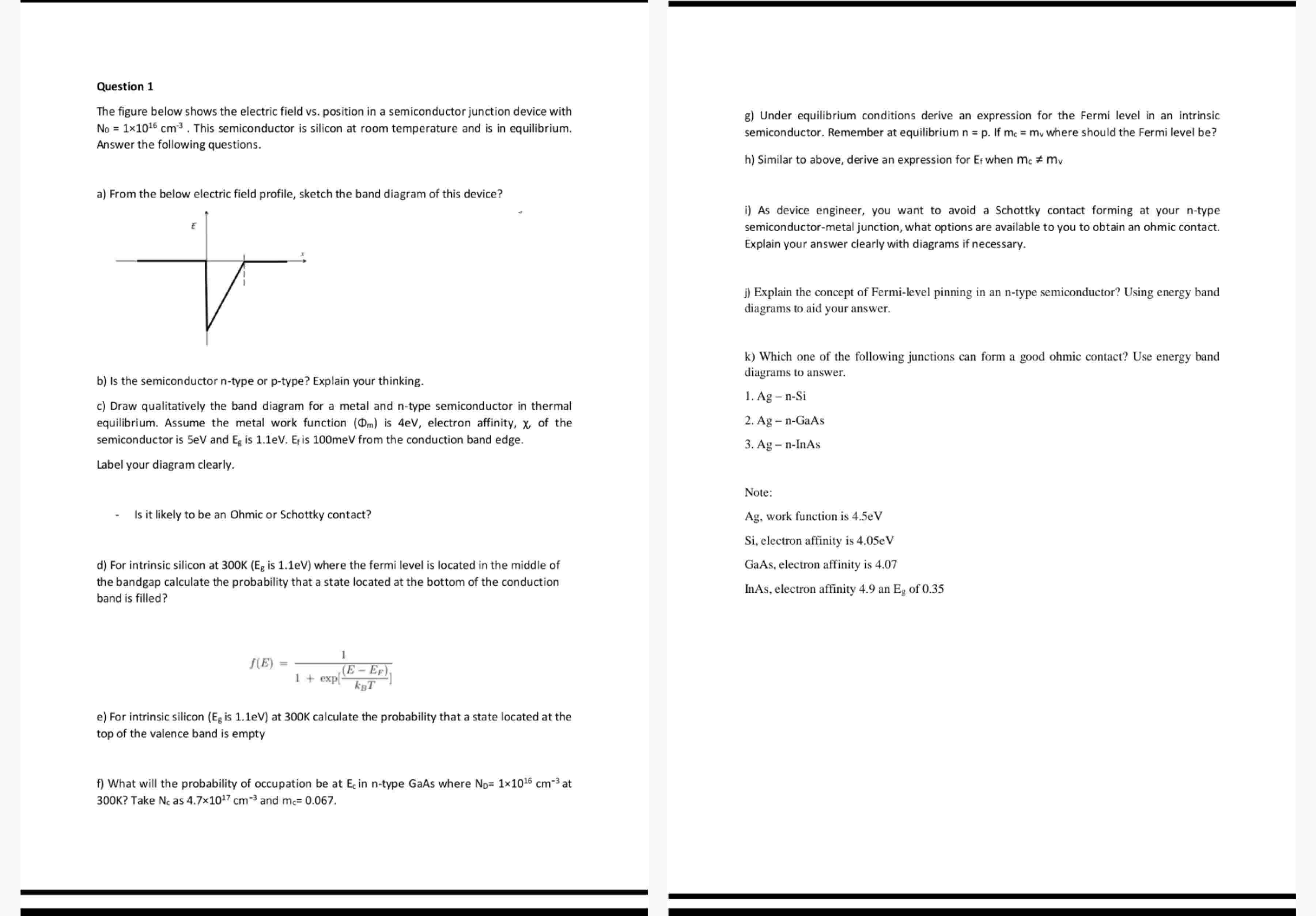 Solved g) ﻿Under equilibrium conditions derive an expression | Chegg.com