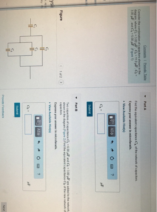 Solved Constants I Penodic Table of capacitors shown in the | Chegg.com