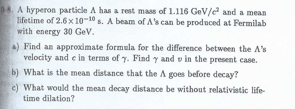 Solved N. A hyperon particle A has a rest mass of 1.116 | Chegg.com