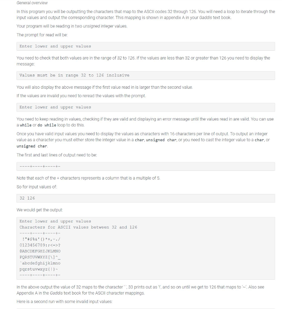 Solved General overview In this program you will be | Chegg.com