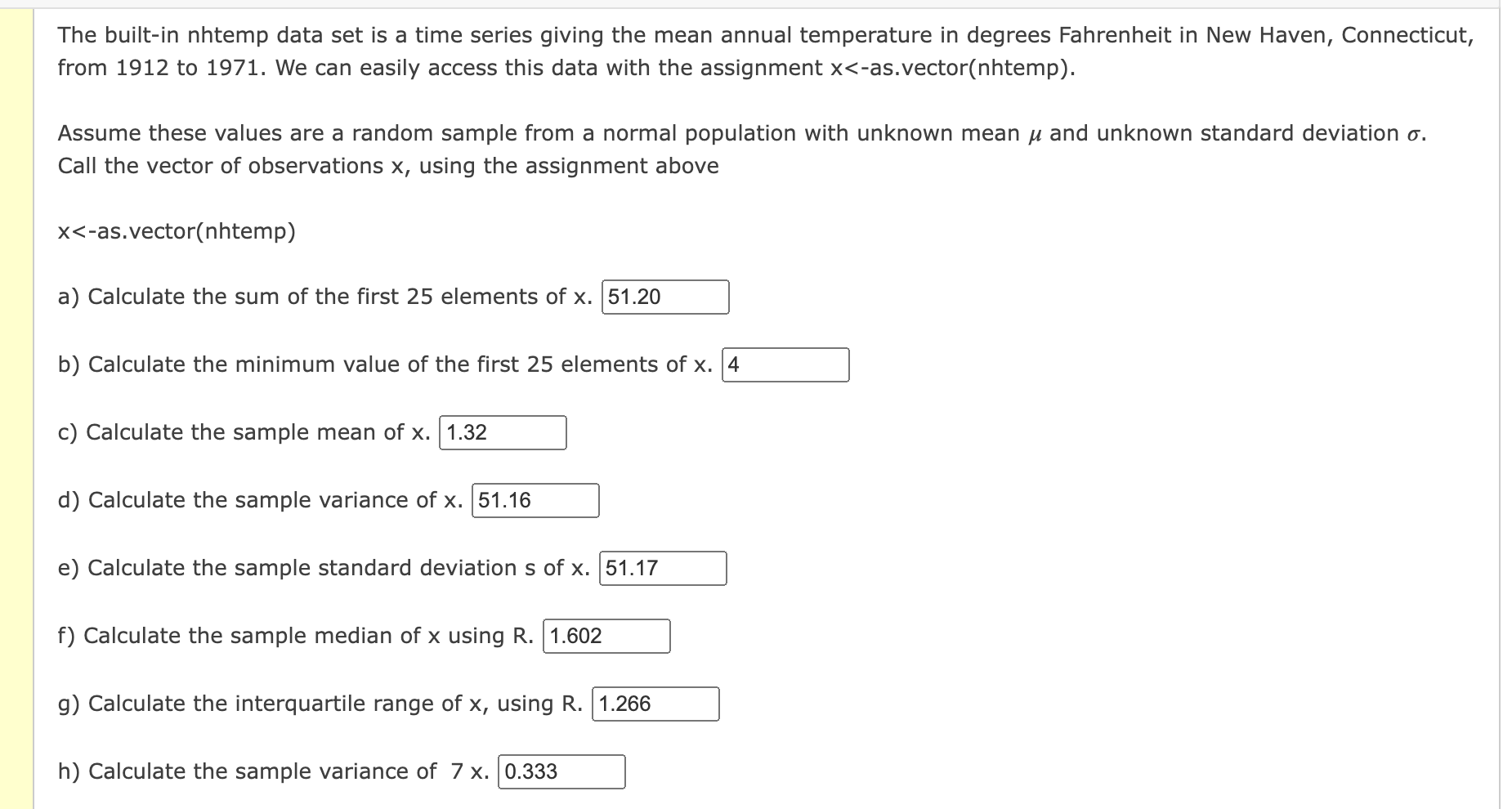 The built-in nhtemp data set is a time series giving | Chegg.com