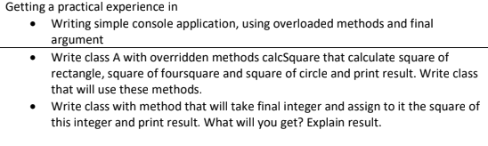 Solved JAVA PROGRAM Write class A with overridden methods | Chegg.com