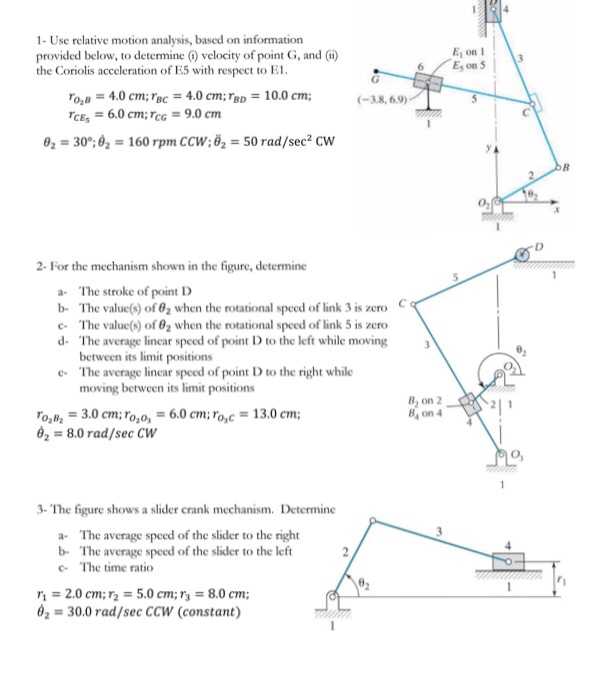Solved 1 Use Relative Motion Analysis Based On Information