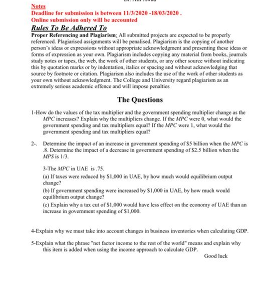 Solved Notes Deadline for submission is between 11/3/2020 - | Chegg.com