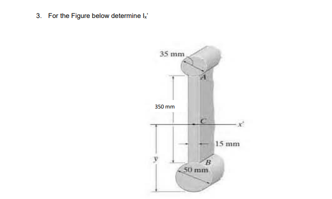 Solved 3. For the Figure below determine lx 35 mm 350 mm 15 | Chegg.com