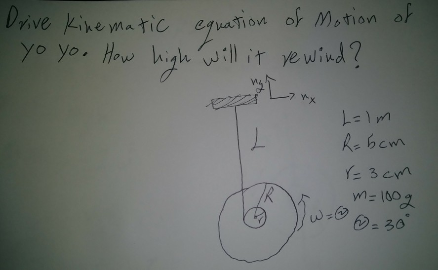Solved Drive kinematic equation of Motion of - yo yoo How | Chegg.com