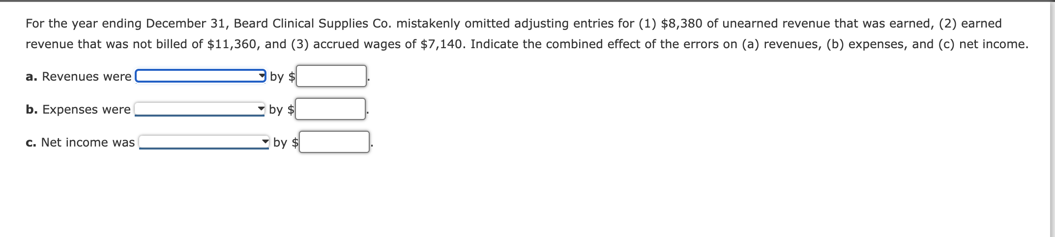Solved State if it was Overstated or Understated and by how | Chegg.com