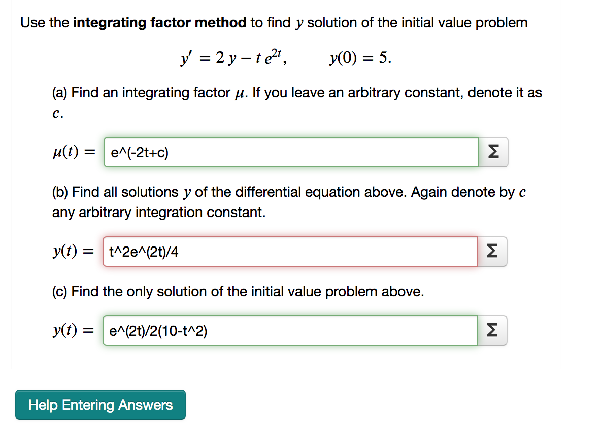 Solved Use the integrating factor method to find y solution | Chegg.com