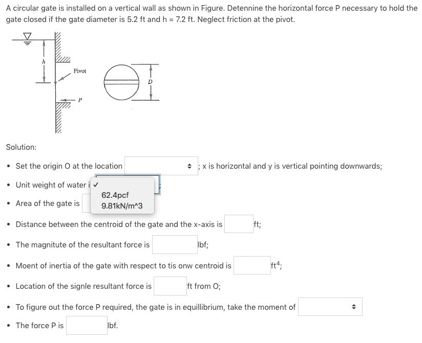 Solved A circular gate is installed on a vertical wall as | Chegg.com