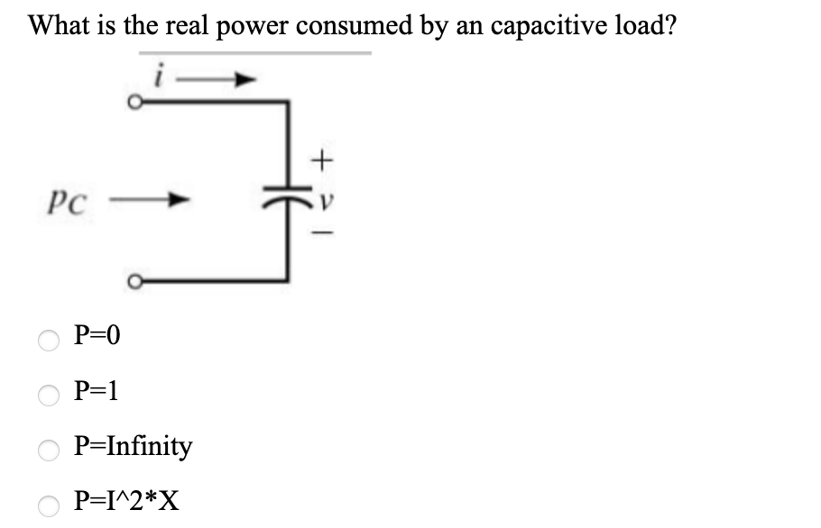Solved What is the real power consumed by an capacitive | Chegg.com