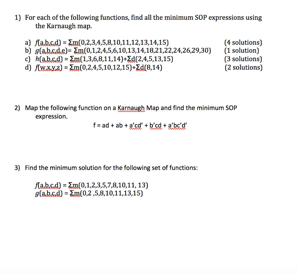 Solved 1) For each of the following functions, find all the | Chegg.com