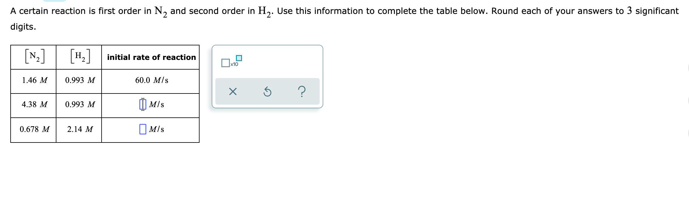 Solved A certain reaction is first order in N, and second | Chegg.com