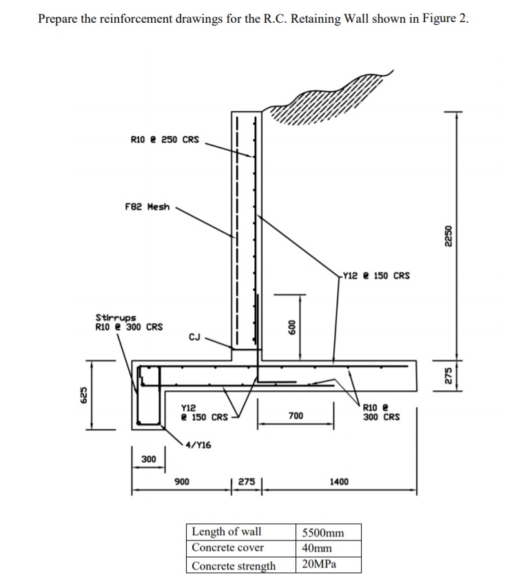 Solved: Prepare the reinforcement drawings for the R.C. Re