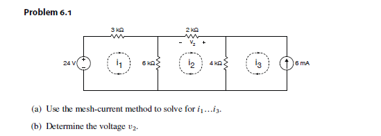 Solved Problem 6.1 (a) Use the mesh-current method to solve | Chegg.com