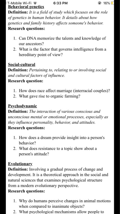 Solved The research questions were just an example here but | Chegg.com